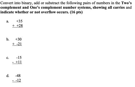 Solved Convert Into Binary Add Or Substract The Following