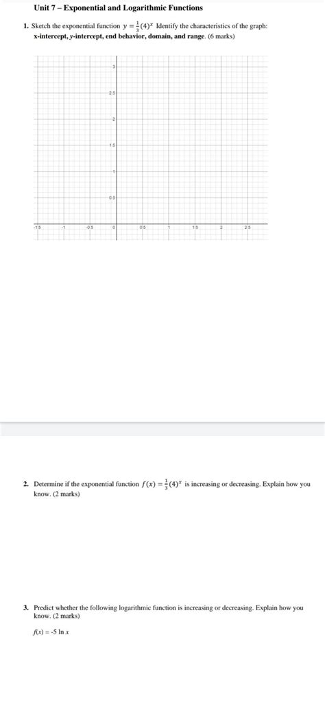 Solved Unit Exponential And Logarithmic Functions Chegg