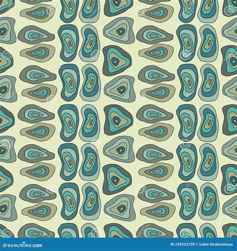 Simple Geometric Seamless Pattern With Abstract Shapes Trendy Hand Drawn Textures Stock Vector