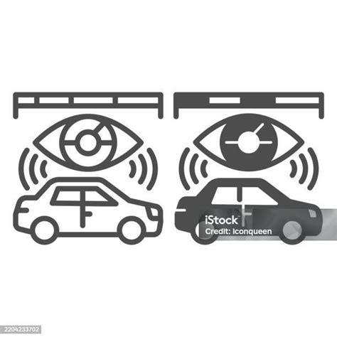 Car Map Vision Data Line And Solid Icon Neural Dataset Concept Vector Graphics Data Ruler And