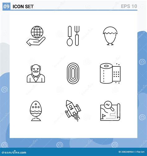 9 Universal Outlines Set For Web And Mobile Applications Buildings Uncle Bird Old Man