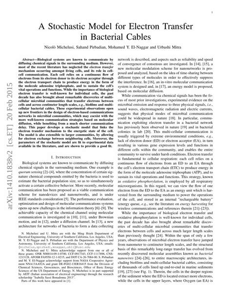 Pdf A Stochastic Model For Electron Transfer In 3 Figure 2 Stochastic Model Of Electron