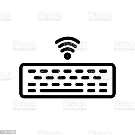 신호가 있는 키보드 아이콘입니다 기술 스마트 장치 관련 아이콘입니다 선 아이콘 스타일 편집 가능한 간단한 디자인 무선 기술에 대한 스톡 벡터 아트 및 기타 이미지 Istock