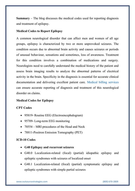 Medical Codes To Report Epilepsy Pdf