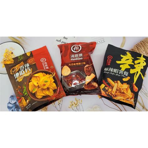 海底撈 餅乾 系列 麻辣蝦薯條 50g香辣地瓜片 75g川香麻辣鍋洋芋片 60g 蝦皮購物