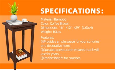 Yoyomax Tall 2 Tier Small Side Table 29 Nightstand For Bedroom Living Room