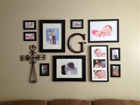 Amazing Wall Picture Collage Ideas With Metal Ornament And Black