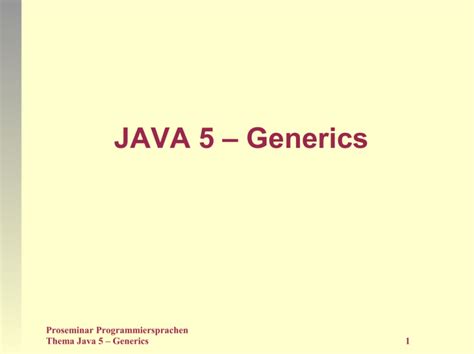 Java 5 Generics