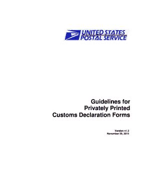 Fillable Online Ribbs Usps Guidelines For Privately Printed Customs Declaration Forms RIBBS