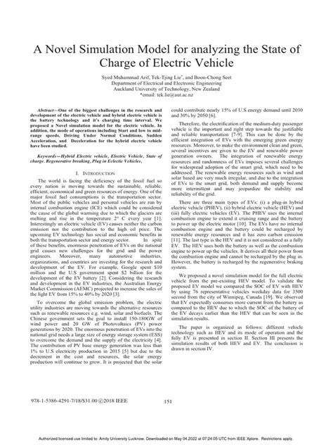 Anovelsimulationmodelforanalyzingthestateofchargeofelectric