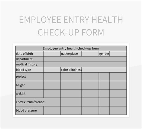 Free Health Check Templates For Google Sheets And Microsoft Excel Slidesdocs