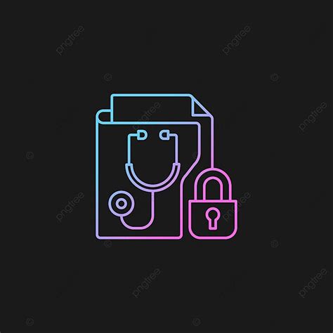 Gradient Vector Icon For Dark Theme Representing Safeguarded Medical