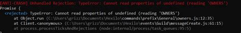 unhandled rejection typeerror cannot read properties of undefined reading owners · issue