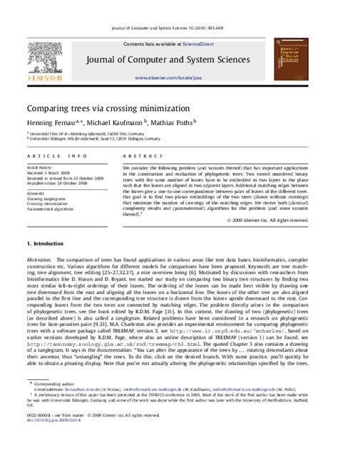 Pdf Comparing Trees Via Crossing Minimization