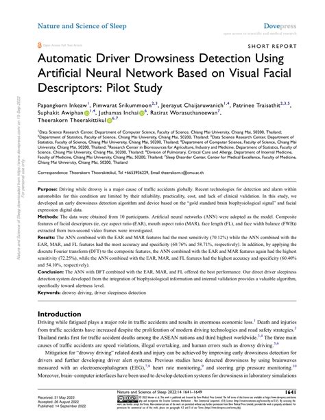 PDF Automatic Driver Drowsiness Detection Using Artificial Neural
