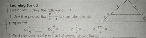 Solved Learning Task 2 Directions Solve The Following 1 Use The
