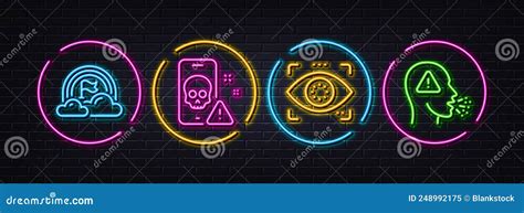 Cyber Attack Eye Detect And Lgbt Minimal Line Icons For Web