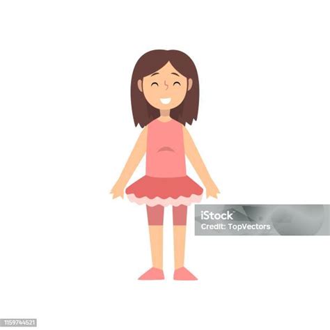소녀 댄서 캐릭터 핑크 드레스 미래의 직업 벡터 일러스트 교육에 대한 스톡 벡터 아트 및 기타 이미지 교육 귀여운 기술 Istock