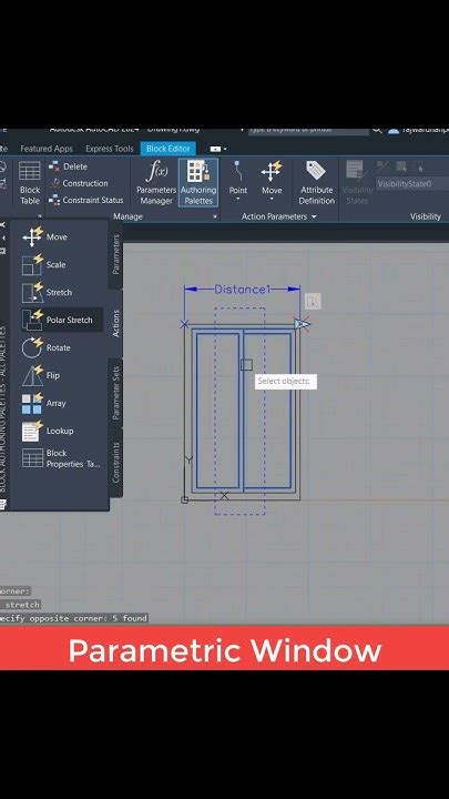 How To Create Parametric Window In Autocad Autocad Youtube