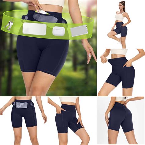 Cflvaek Womens Bike Shorts With Pockets Comfy High Waist Biker Short