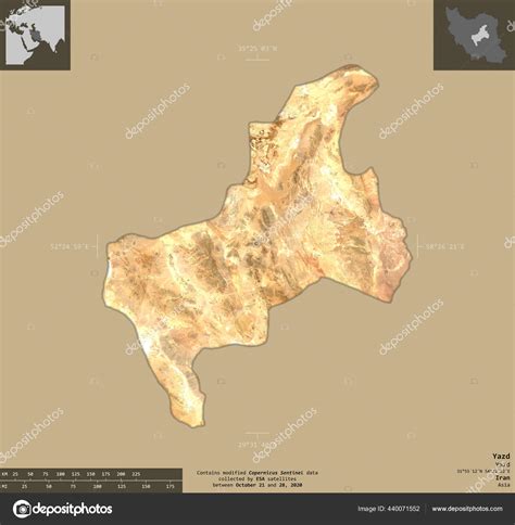 Yazd Province Iran Sentinel Satellite Imagery Shape Isolated Solid