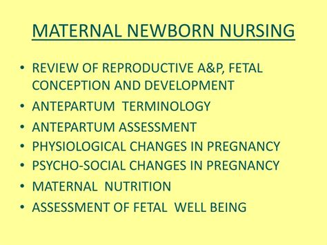Ppt Comprehensive Maternal Newborn Nursing Review Module 1 Part 1 4