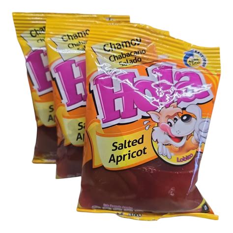 3 Pack Hola Chamoy Chabacano Salado Salted Apricot Net Wt 3 X 3 5 Oz