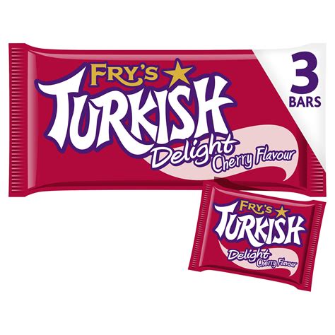 Frys Turkish Delight Cherry Flavour 3 Pack 153g Single Chocolate
