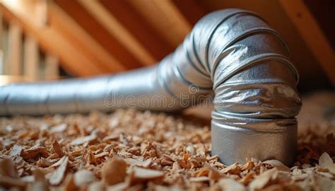 Flexible Ductwork Ventilation Installation In Attic Metal Pipe Home