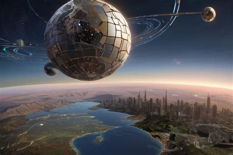 Premium Photo Satellite Mosaic A Networked Planet In Virtual Reality