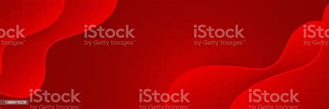 웨이브 네트워킹 네온 스타일 레드 와이드 배너 디자인 배경 어두운 빨간색 기술 기하학적 배경추3d 배너 디자인 벡터 일러스트레이션 0명에 대한 스톡 벡터 아트 및 기타