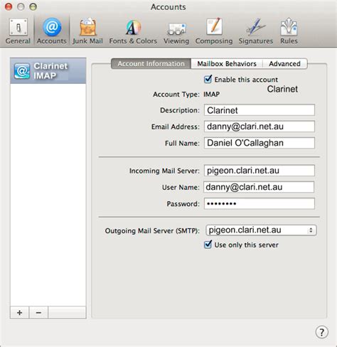Set Up Apple Mail With IMAP SSL And Authenticated SMTP