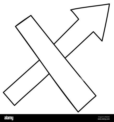 Crossed Arrow In One Line Sign With A Prohibition Of Movement On A White Background Vector