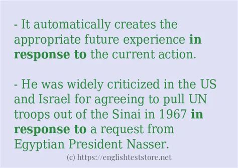 Use In Sentence Of In Response To Englishteststore Blog