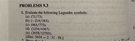 Solved 4 Show That 3 Is A Quadratic Residue Of 23 But A