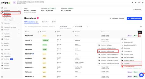 How To Convert The Quotation To Purchase General Swipe