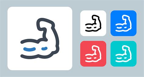 이두박근 아이콘 벡터 일러스트 레이 션 이두근 근육 보디 빌더 보디 빌딩 운동 피트니스 힘 힘 팔 스포츠 체육관 기호 기호 플랫 아이콘 개체 그룹에 대한 스톡 벡터 아트 및