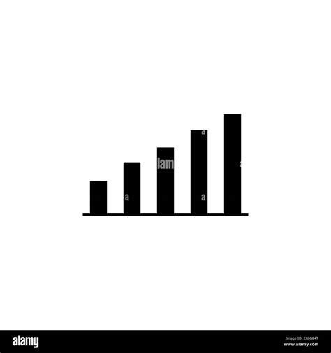 Columns Graph Flat Vector Icon Simple Solid Symbol Isolated On White