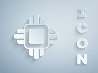 Filled Outline Computer Processor Royalty Free Vector Image