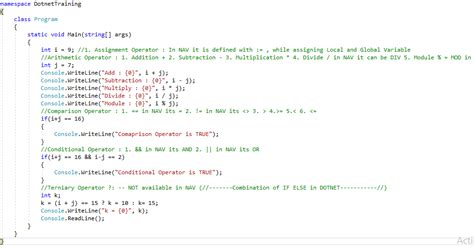 Ms Dynamics 365 Business Central Dotnet Tutorial 3 Operators