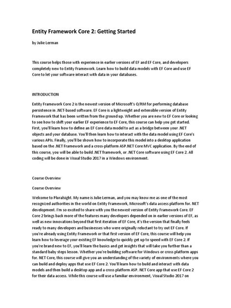 Entity Framework Core 2 20190805 Pdf Entity Framework Language