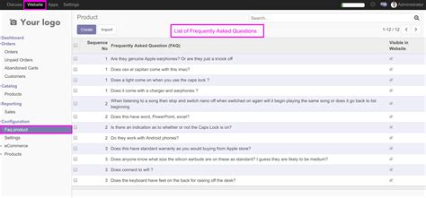 Odoo Website Product FAQ WebKul