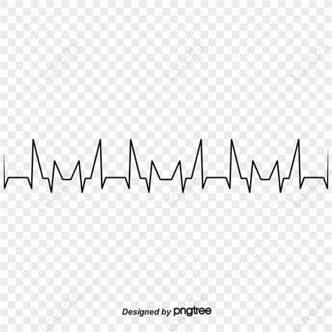 검은색 심전도 라인 일러스트의료 건강파선하트 비트 Png 일러스트 무료 다운로드 Lovepik