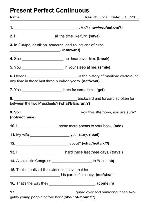 Present Perfect Simple And Present Perfect Continuous Exercises Pdf With Answers