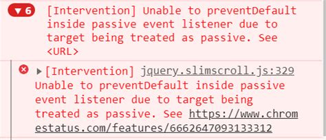 Unable To Preventdefault Inside Passive Event Listener 小呀么小二郎 博客园