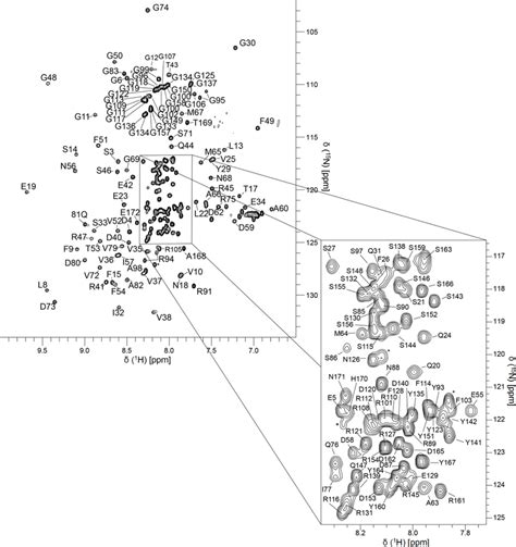 Resonance Assignments Of Hnrnp A18 The 2d ¹ H¹⁵ N Edited Hsqc