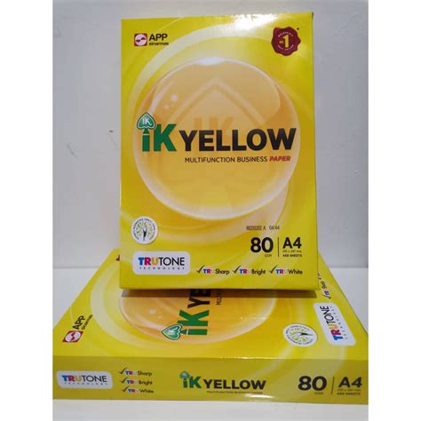 Ik Yellow A4 Paper 80gsm 450s Ream Shopee Malaysia