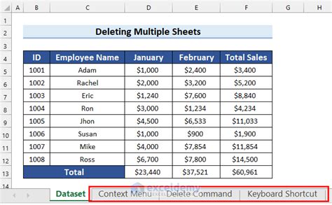 How To Delete A Sheet In Excel 7 Quick Ways Exceldemy