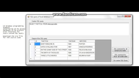 C Tutorial Link Ms Access Database To C Sharp Winform And Query With Sql Youtube