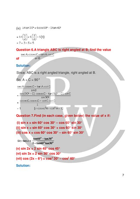 Icse Class 10 Maths Exercise 21c Trigonometrical Identities